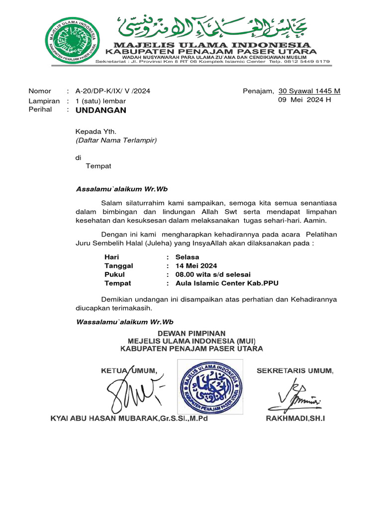 Undangan Mui 020 | PDF