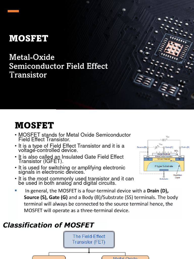 LEcture 7 MOSFET Student | PDF | Field Effect Transistor | Mosfet