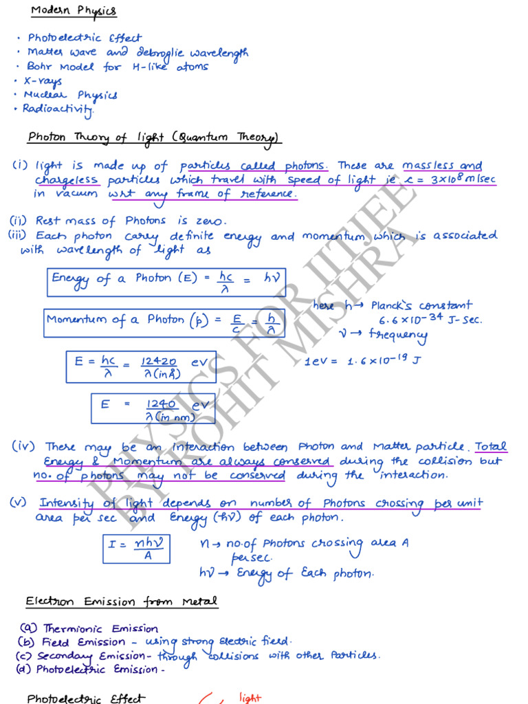 Modern Physics - SSB1921 | PDF | Photoelectric Effect | Photon