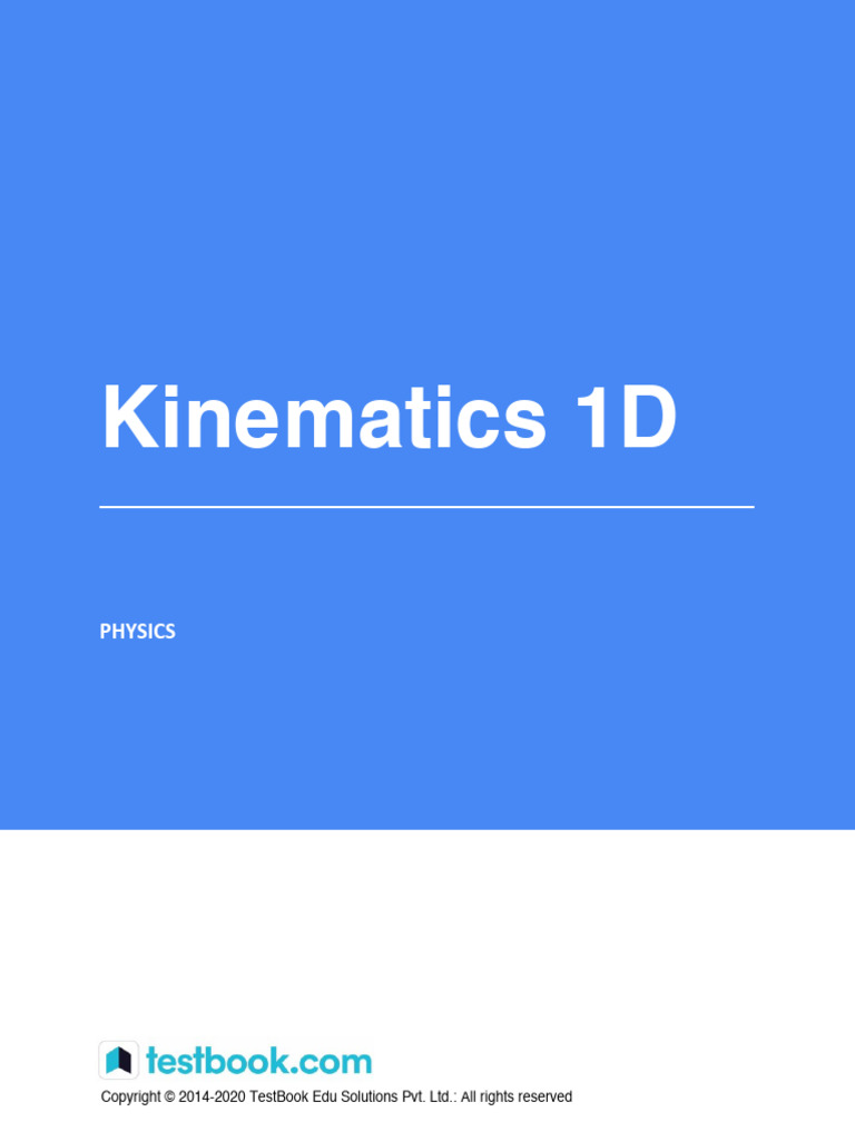 Kinematics 1D - Study Notes | PDF | Velocity | Acceleration