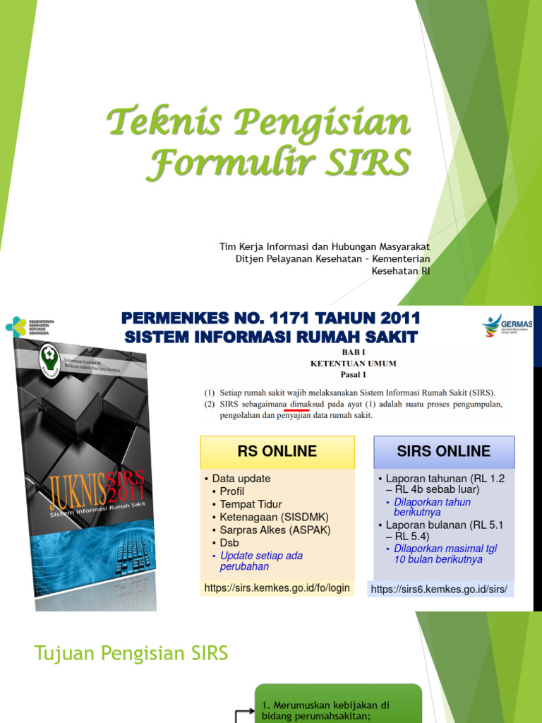 Teknis Pengisian Formulir SIRS | PDF