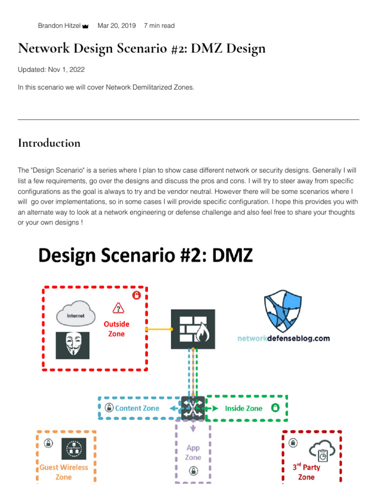 Network Design Scenario #2 - DMZ Design | PDF | Computer Network | Firewall (Computing)