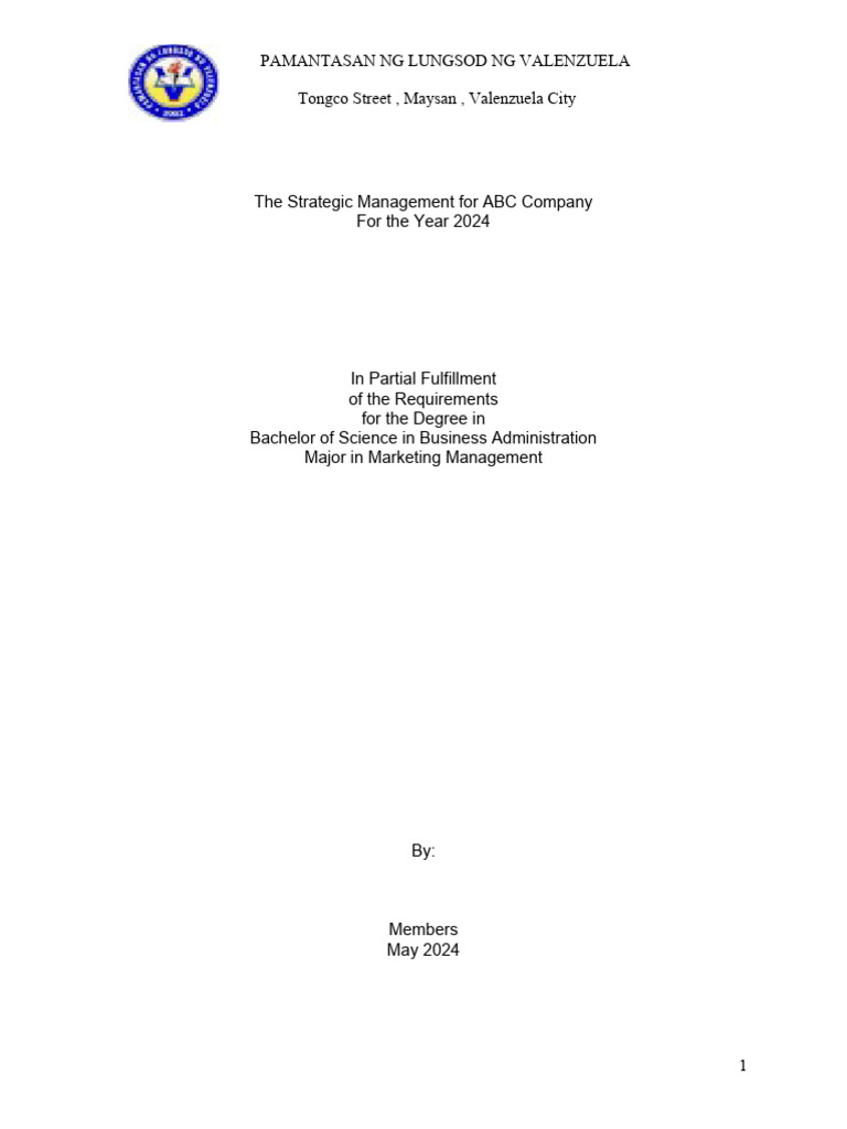 Strama Paper Sample Format 1 | PDF | Business | Strategic Management