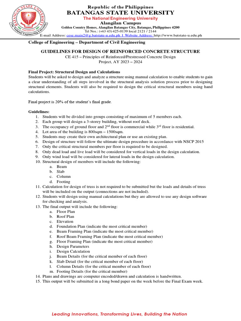 RCD Project Guidelines | PDF | Structural Analysis | Civil Engineering