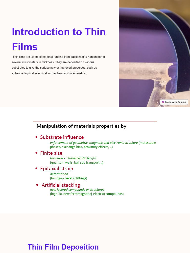 Introduction To Thin Films | PDF | Thin Film | Electrical Engineering