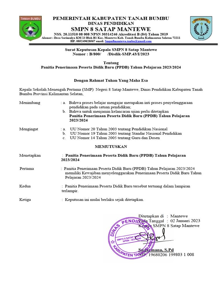 SK PPDB 2023-2024 | PDF