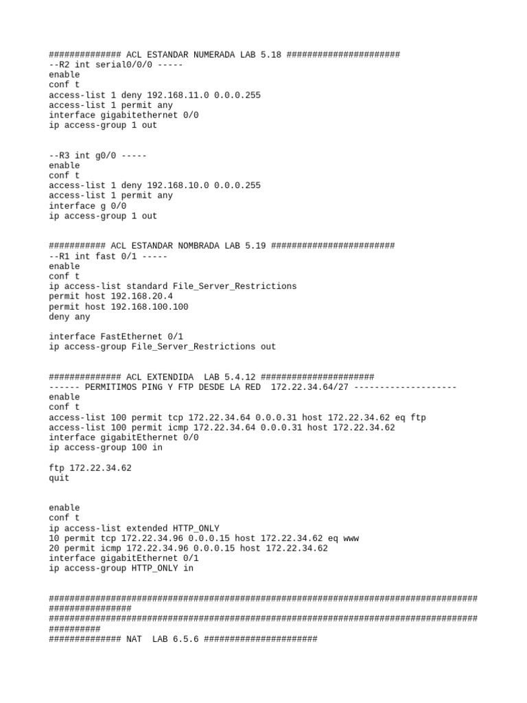 Scripts Acl | Download Free PDF | Network Layer Protocols | Internet Standards
