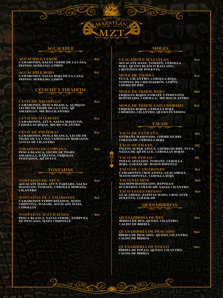 mzt_menu | PDF | Cilantro | Taco