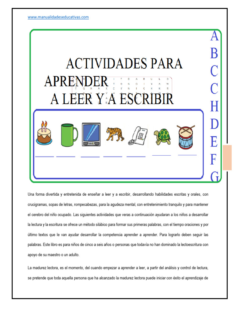 Actividades para enseñar a leer y escribir | PDF | Aprendizaje | Memoria