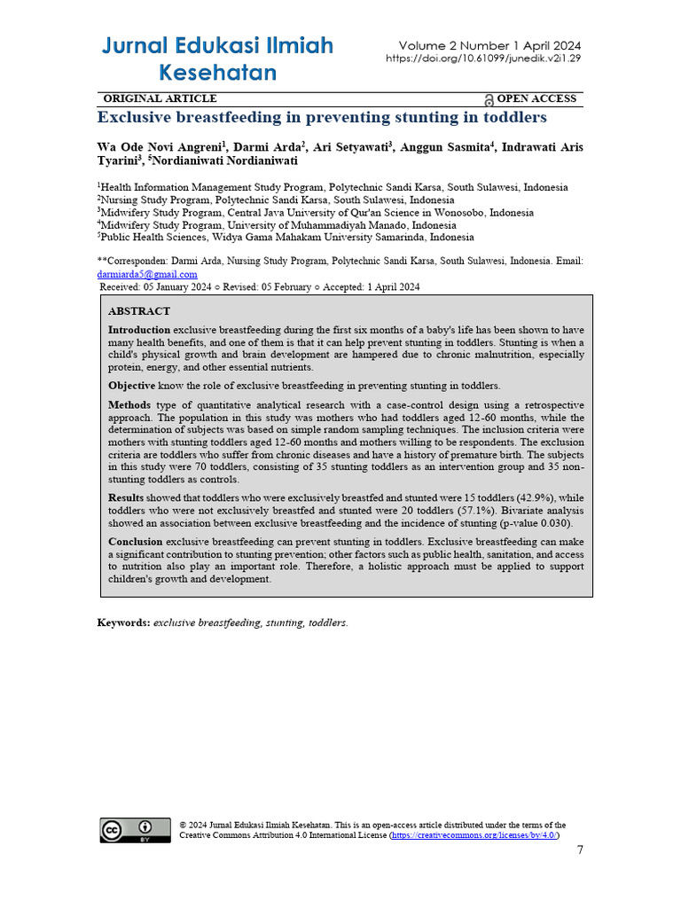 29-Article Text-281-2-10-20240325 | PDF | Breastfeeding | Breast Milk