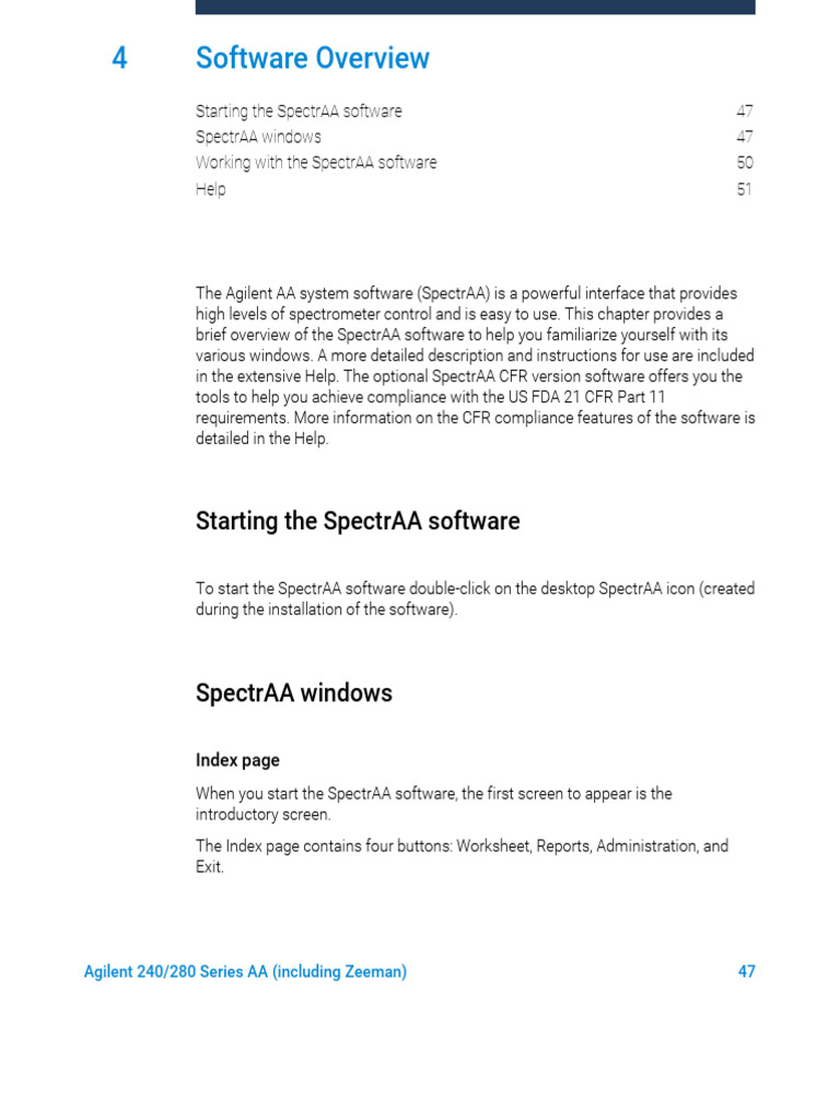 Agilent SpectrAA Software Guide | PDF | Menu (Computing) | Window ...