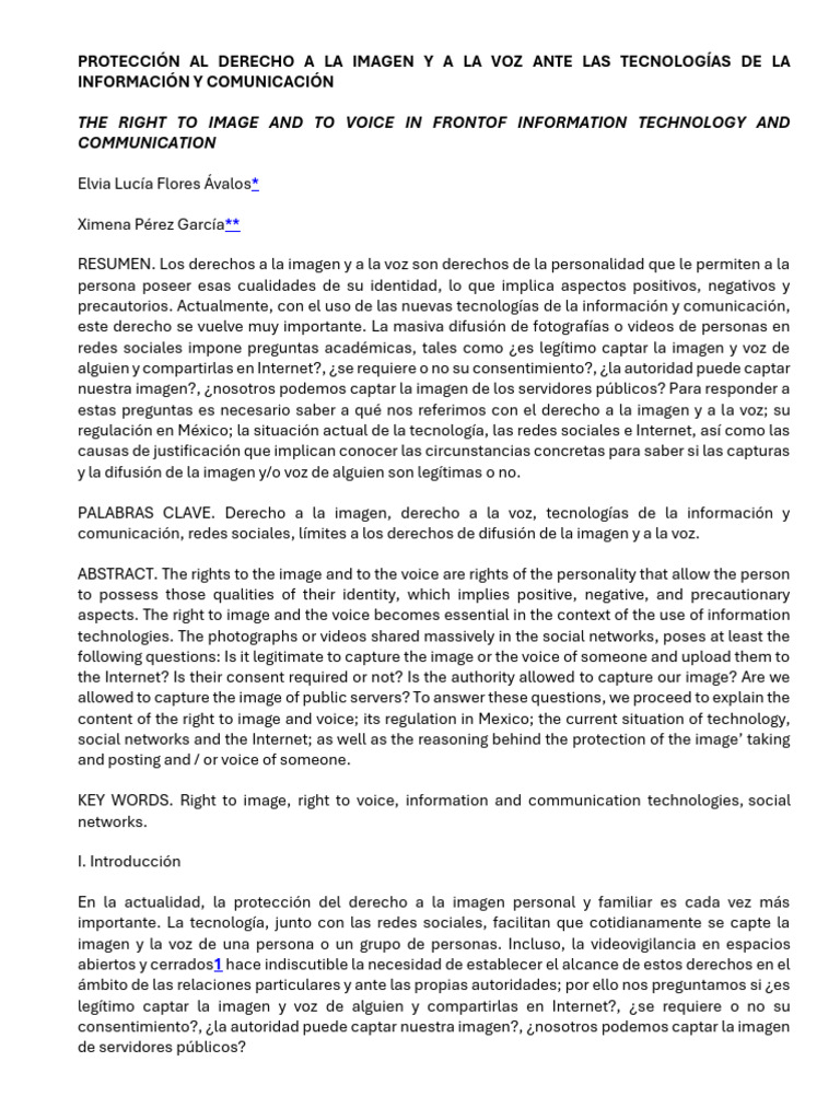 Revista Jur-Dica UNAM. PROTECCI-N AL DERECHO A LA IMAGEN Y A LA VOZ | PDF | Facebook | Servicio ...