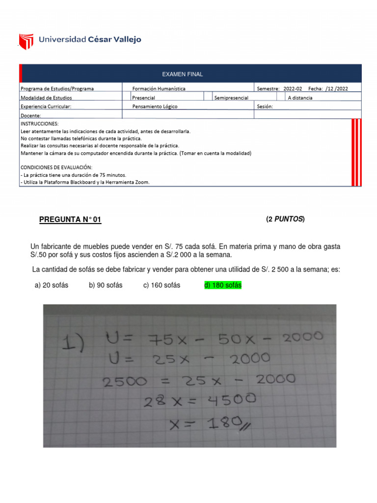 Examen Final 2022 | PDF