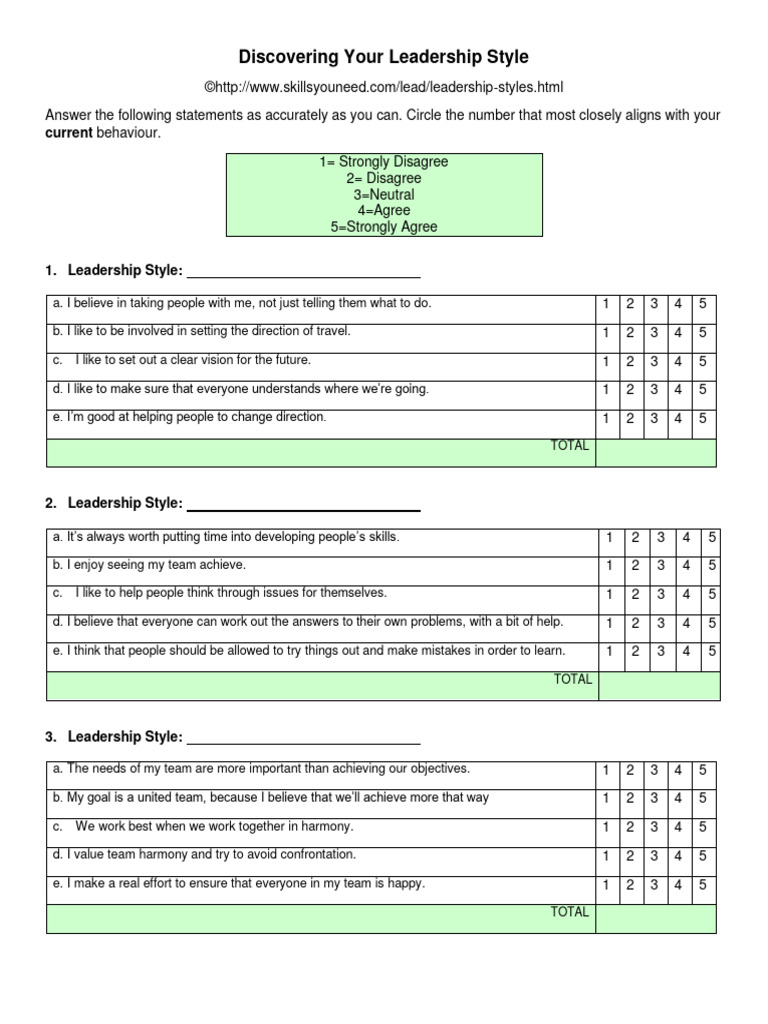 Leadership Questionnaire | PDF | Leadership | Empathy