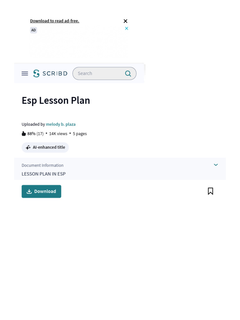 Esp Lesson Plan | PDF | PDF | Scribd | Multimedia