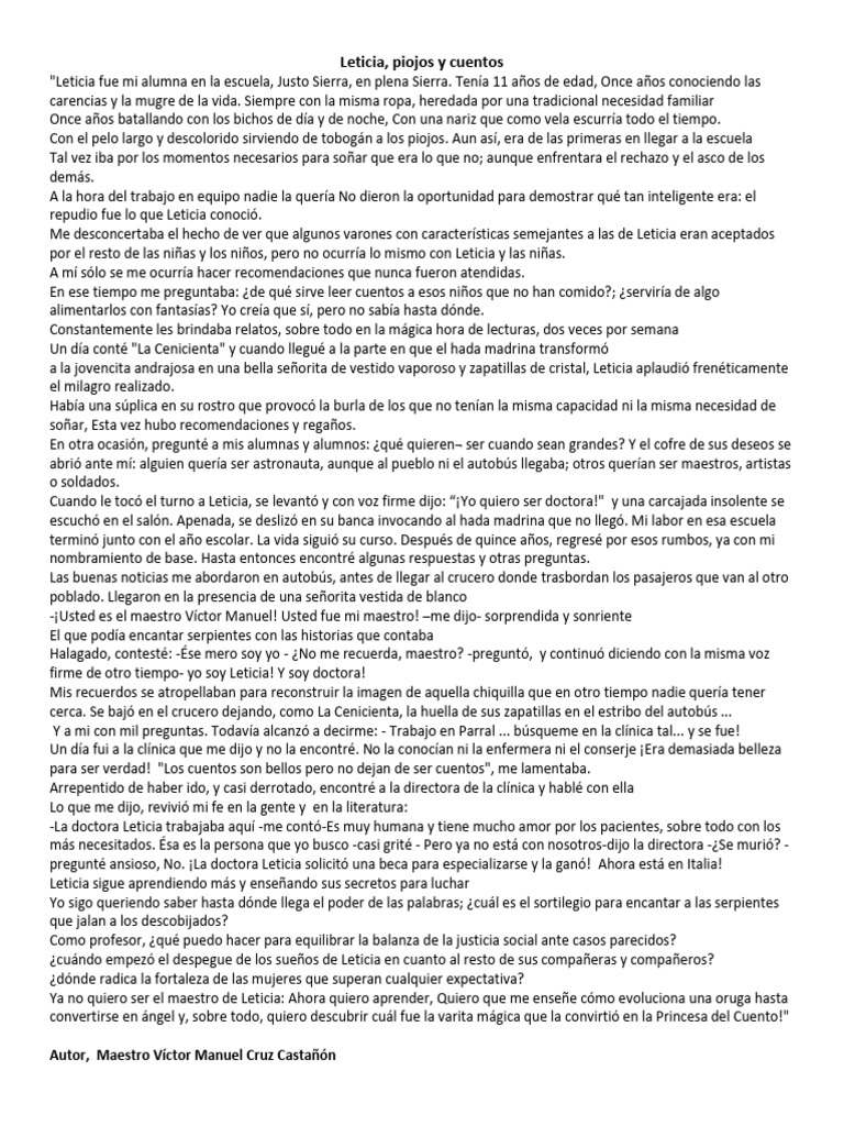 Leticia y Los Piojos | PDF | Poesía