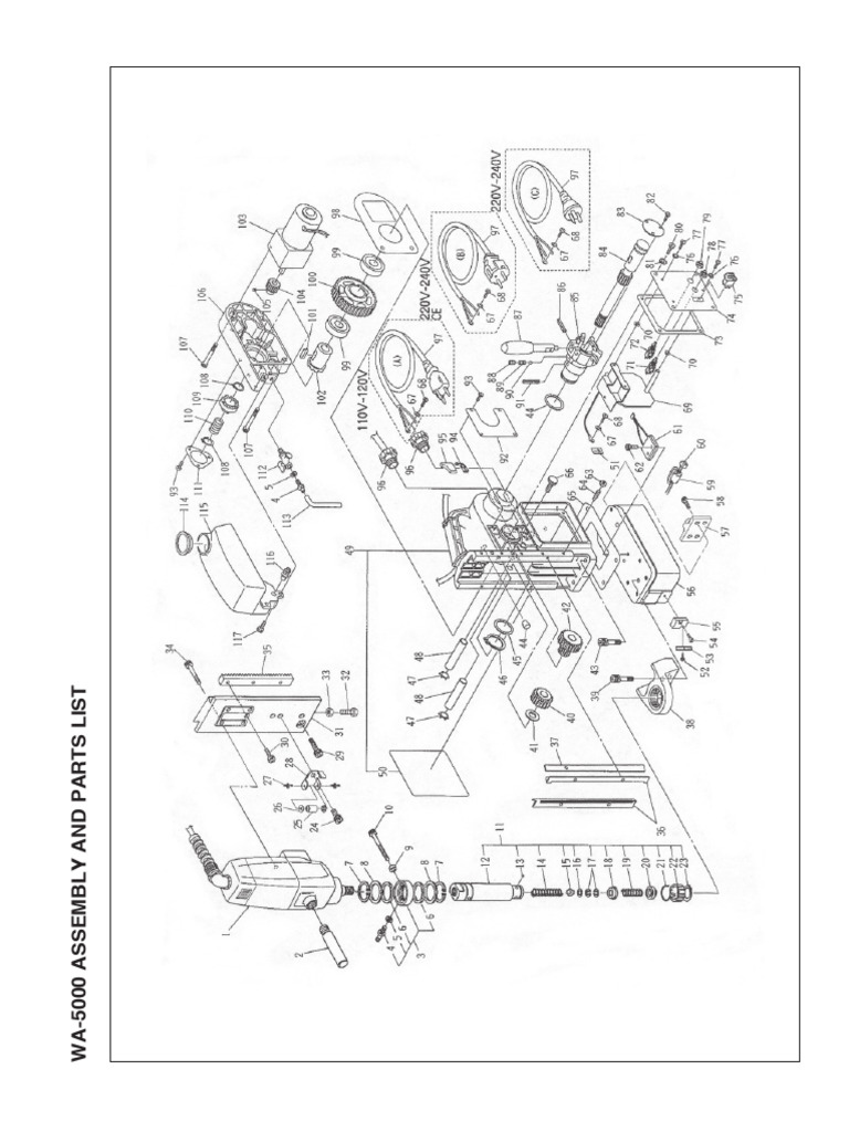 WA-5000 ASSEMBLY AND PARTS LIST - Nitto Kohki USA | PDF | Screw ...