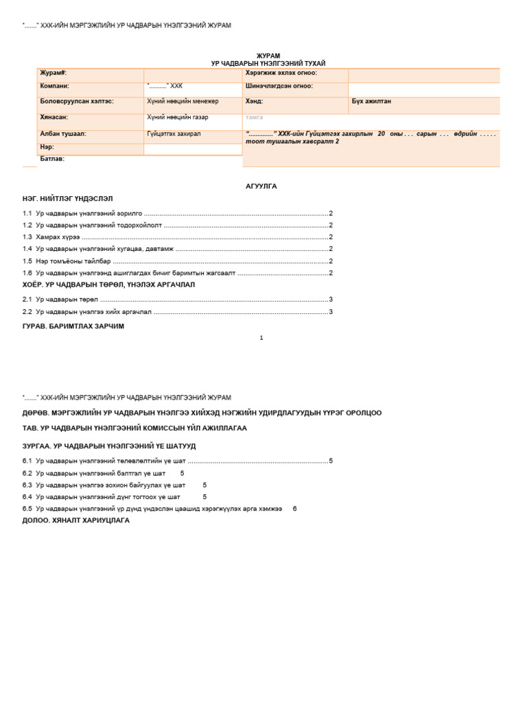 Ur Chadvariin Unelgeeniii Juram | PDF