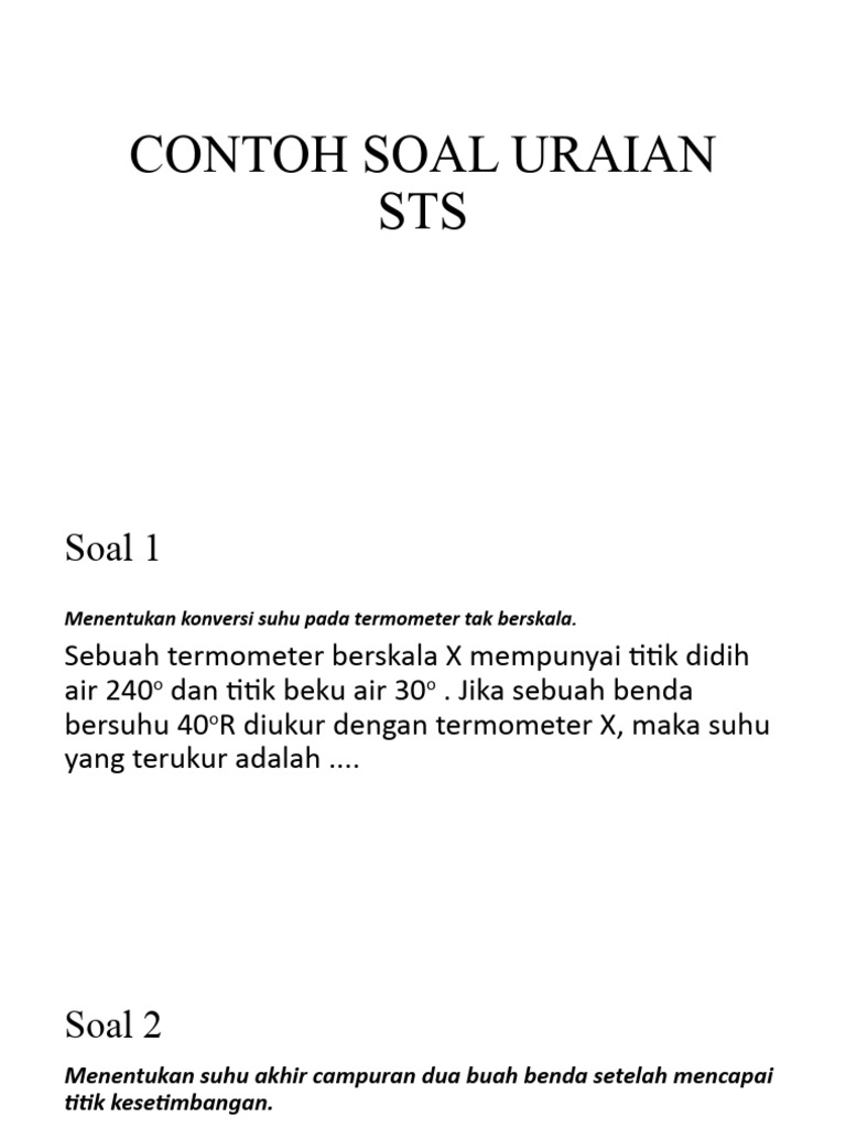 CONTOH SOAL URAIAN STS Fisika XI | PDF | Sains & Matematika | Teknologi & Rekayasa