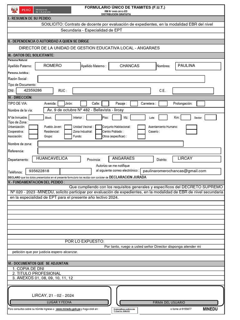 Fut Contrata 2024 | PDF | Documento de identidad