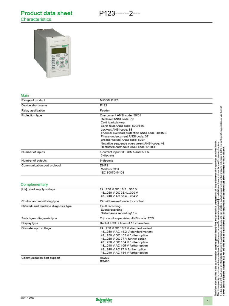 p123 Datasheet WW En-Ww | PDF | Electric Power | Power Engineering