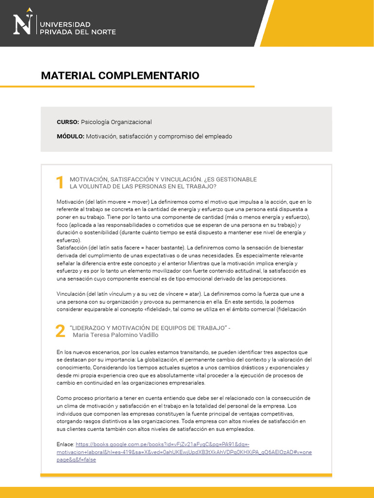 Material Complementario Módulo 3 | PDF | Motivación | Motivacional