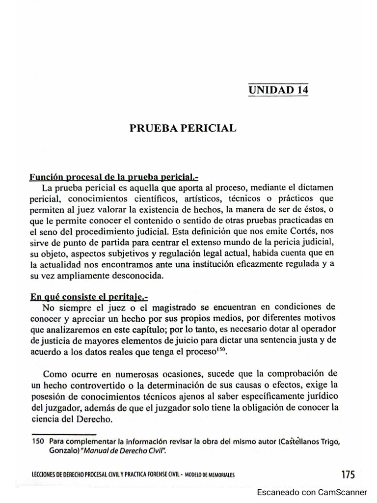 Unidad 14 - Prueba Pericial | PDF