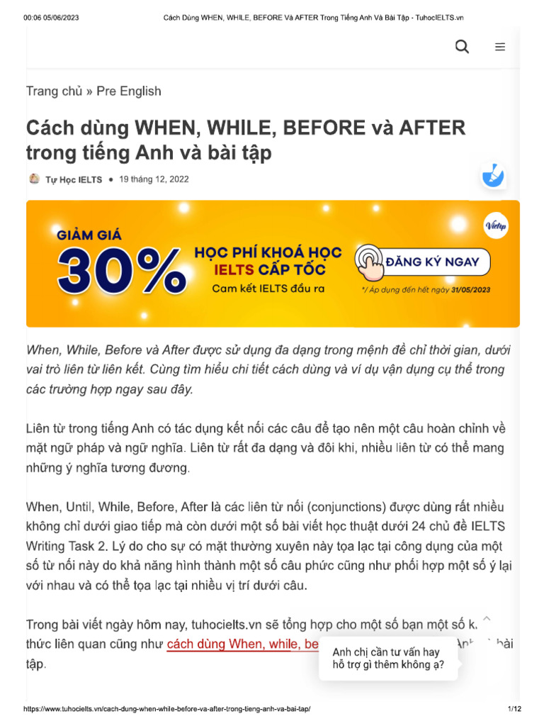 When, While, Until, After, Before | PDF