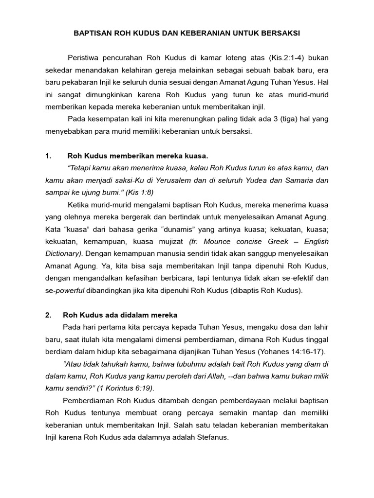 Umum 2 - Mei 2024 - Baptisan Roh Kudus Dan Keberanian - 240514 - 190831 ...