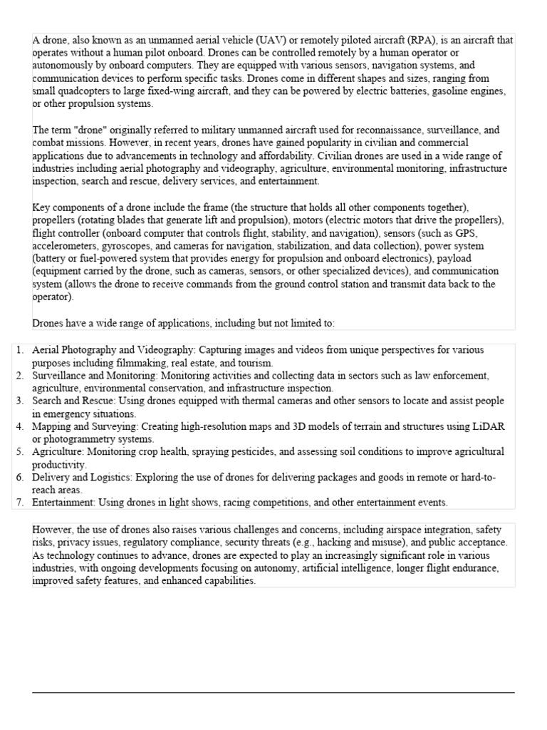 Freedom Drone Project | PDF | Unmanned Aerial Vehicle | Aerial Photography