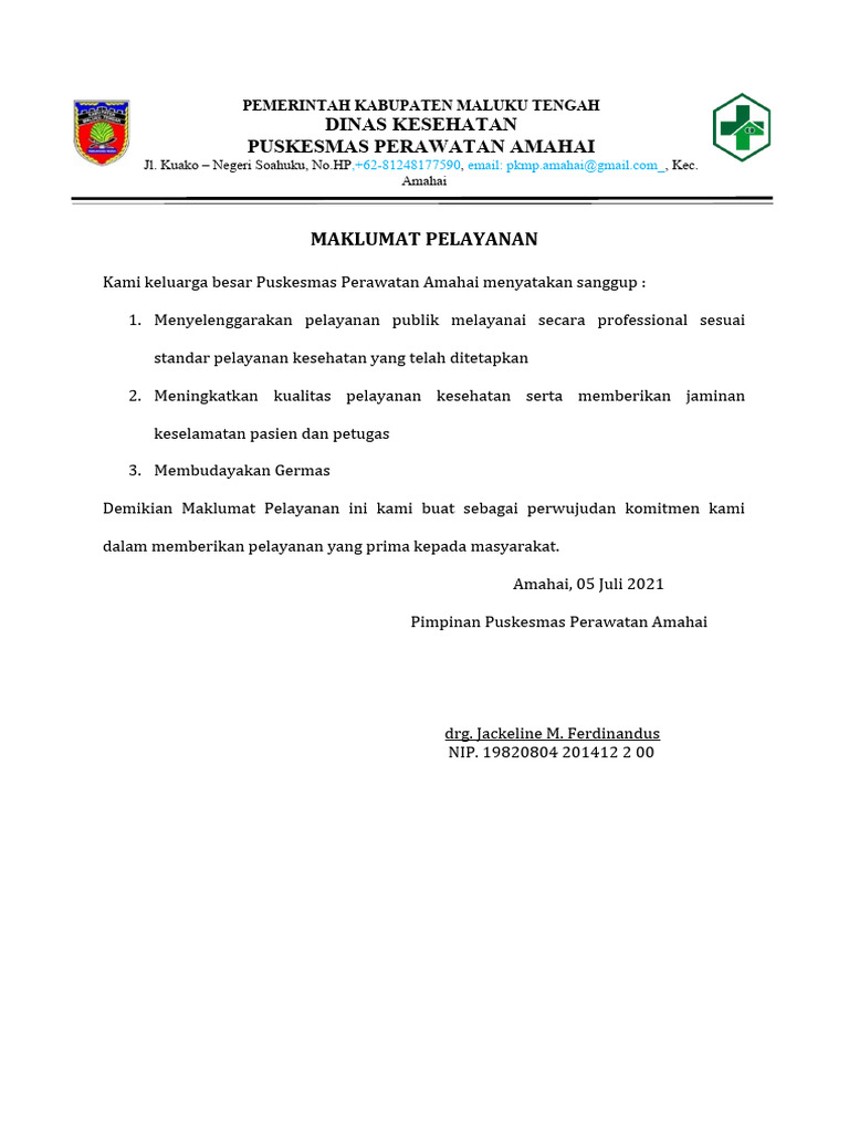 Pengesahan Maklumat Pelayanan | PDF