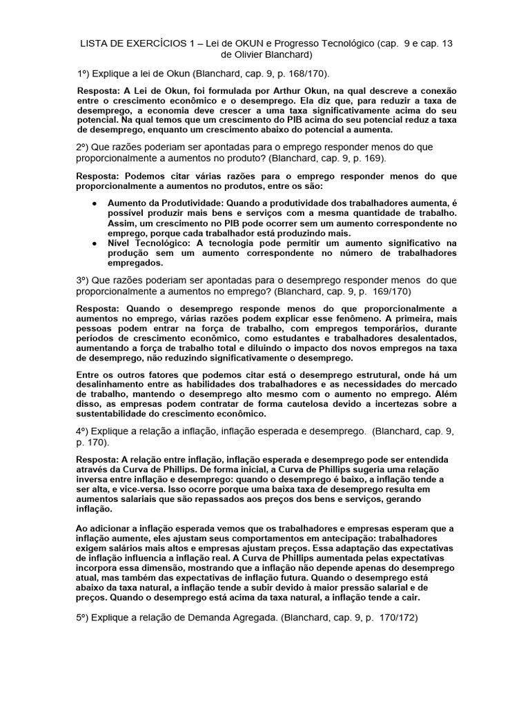 Entendendo a Lei de Okun e Desemprego | PDF | Inflação | Economia