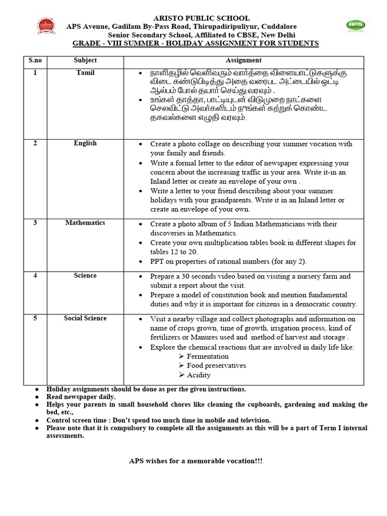 Grade 8 Holiday Assignment Pdf Agriculture