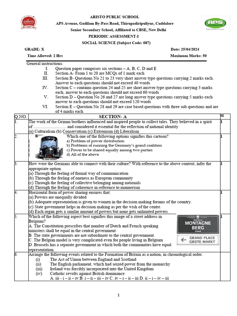 Periodic Assessment 1 | PDF | Italy | Nationalism