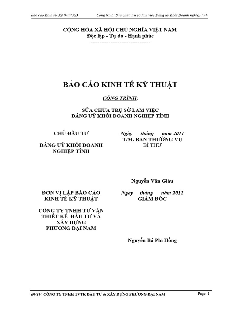 Mau Bao Cao KTKT | PDF