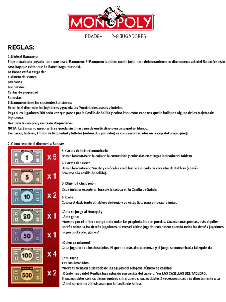 Copia de Copy of Monopoly Instructions Template PDF | PDF | Subasta