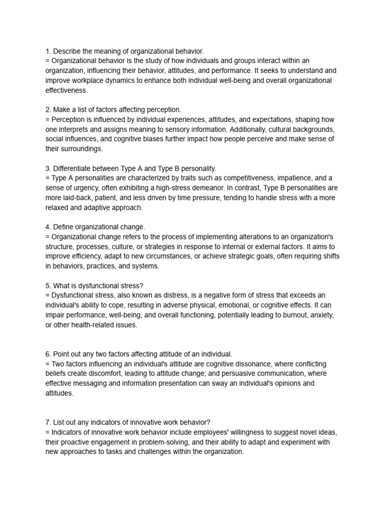 Understanding Organizational Behavior Factors | PDF | Leadership ...
