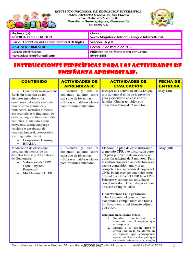 GUIA 2 Segundo Bim 6TO MIBI - MÓNICA Corregido | PDF | Aprendizaje ...