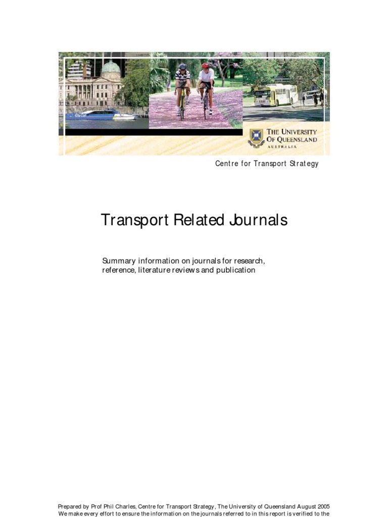 Transport Related Journals: Centre For Transport Strategy | PDF