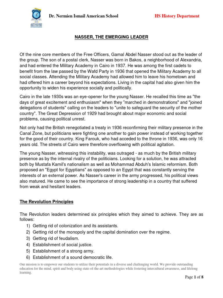 Nasser | PDF | Gamal Abdel Nasser | Egypt