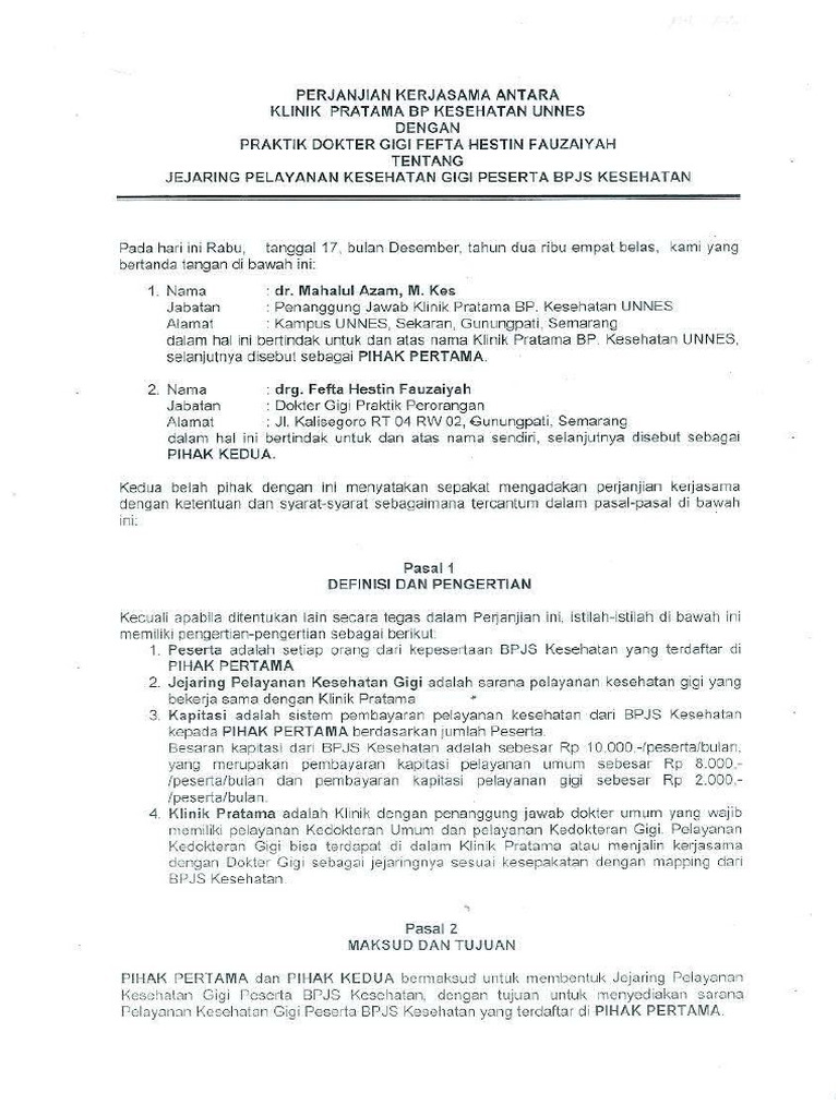 Mou Klinik Dan Dokter Gigi | PDF