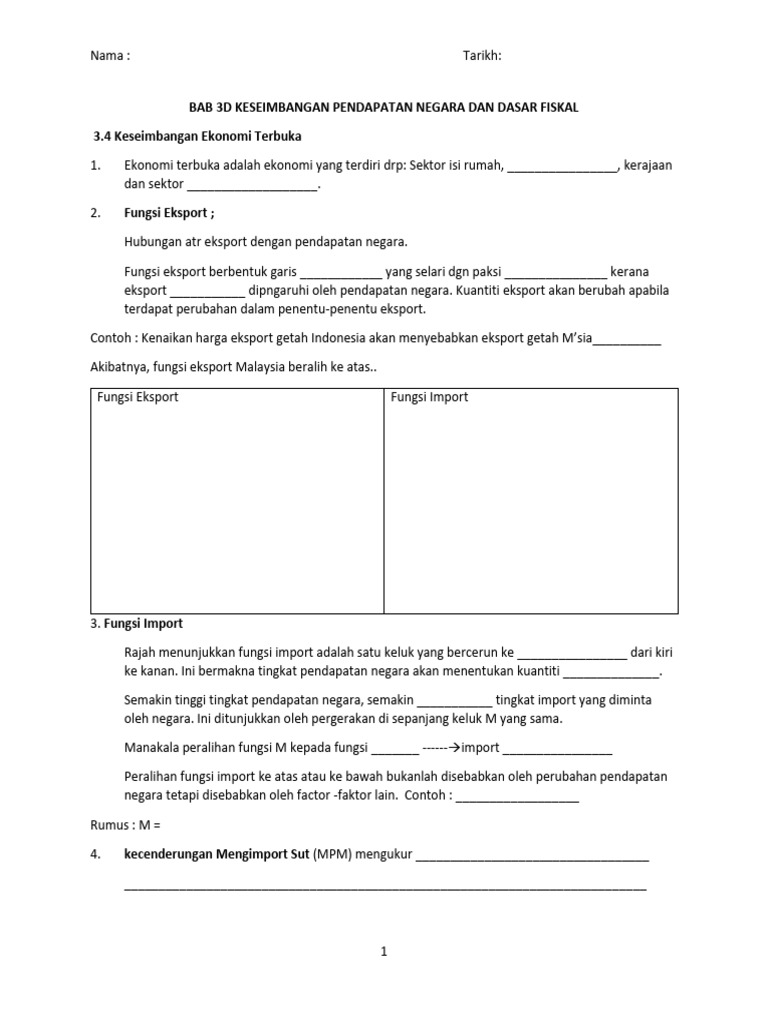 BAB 3D KESEIMBANGAN PENDAPATAN DAN DASAR FISKAL New | PDF