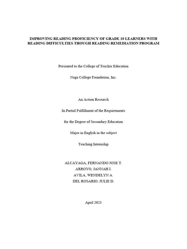 Enhancing Grade 10 Reading Skills | PDF | Reading Comprehension | Fluency