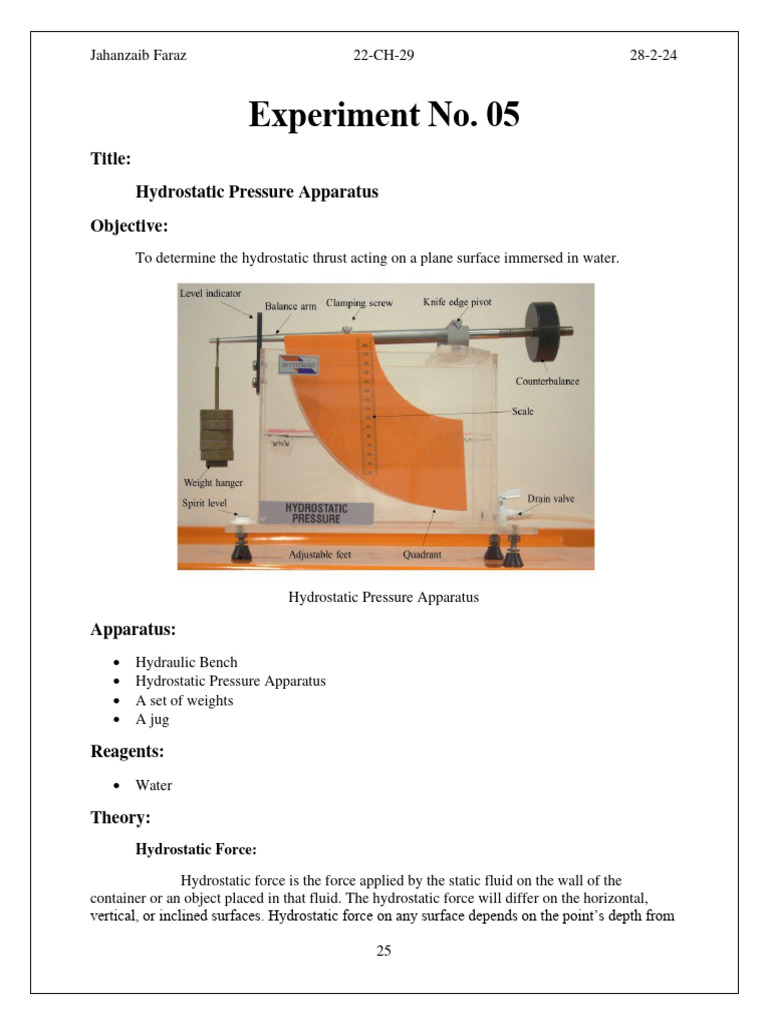FF Exp 5 | PDF | Buoyancy | Pressure