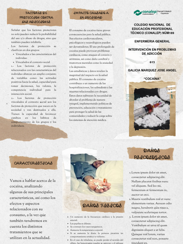 Triptico Jose | PDF | La dependencia de sustancias | Cocaína