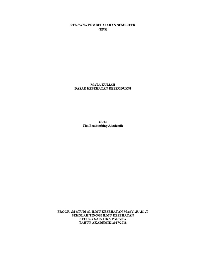 RPS + Rubrik DASAR KESPRO | PDF