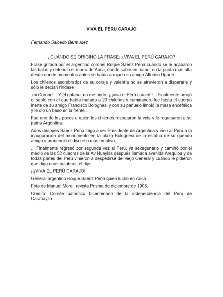 Viva El Peru Carajo | PDF