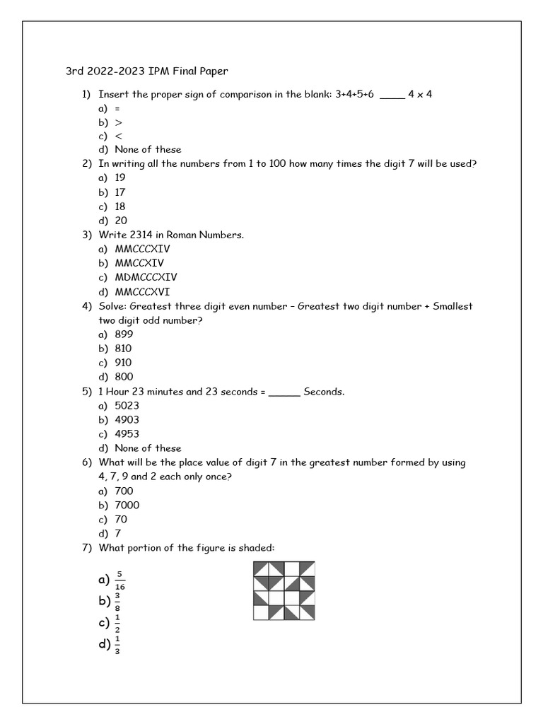 3rd IPM Final Paper 2023 | PDF