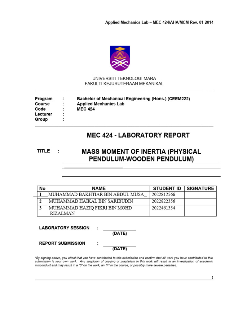 CEEM222 Applied Mechanics Lab Outline | PDF | Rotation | Pendulum
