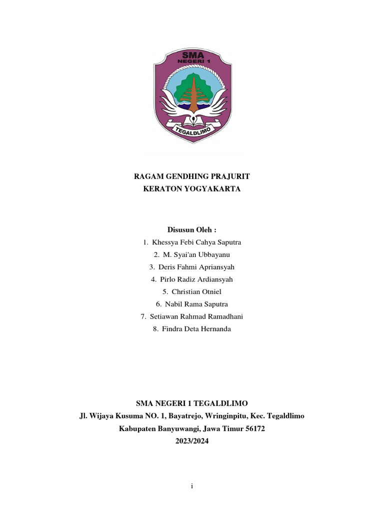 Ragam Gendhing Prajurit Yogyakarta | PDF